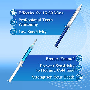Teeth Whitening Kit with Blue Light, Professional Teeth Whitener with 12 Whitening Gel, 3 Soothing Gel, Mouth Tray- Remove Stains from Coffee,Smoking,Wines- 15 Minutes Effective Home Tooth Whitening