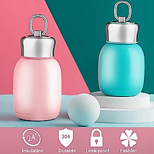 XUDREZ 9.5oz/280ML Kids Water Bottle Stainless Steel, Leak Proof Vacuum Stainless Steel Keeps Liquids Hot or Cold Water Bottle for Women Girls Kids (Steel color)