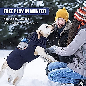 ROZKITCH Dog Sweater for Cold Weather, Extra Warm Polar Fleece Dog Coat, Dog Jacket with Turtle Neck, Soft Dog Vest, Snow Coat for Dogs, Dog Pullover, Dog Winter Clothes for Small Medium Dogs Blue