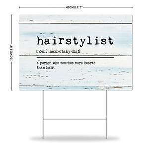 Signs Board Hairstylist Word Description Corrugated Sign House Warming Gift Inspirational Saying for Garage Sales Rent Open House Construction 12"x18"