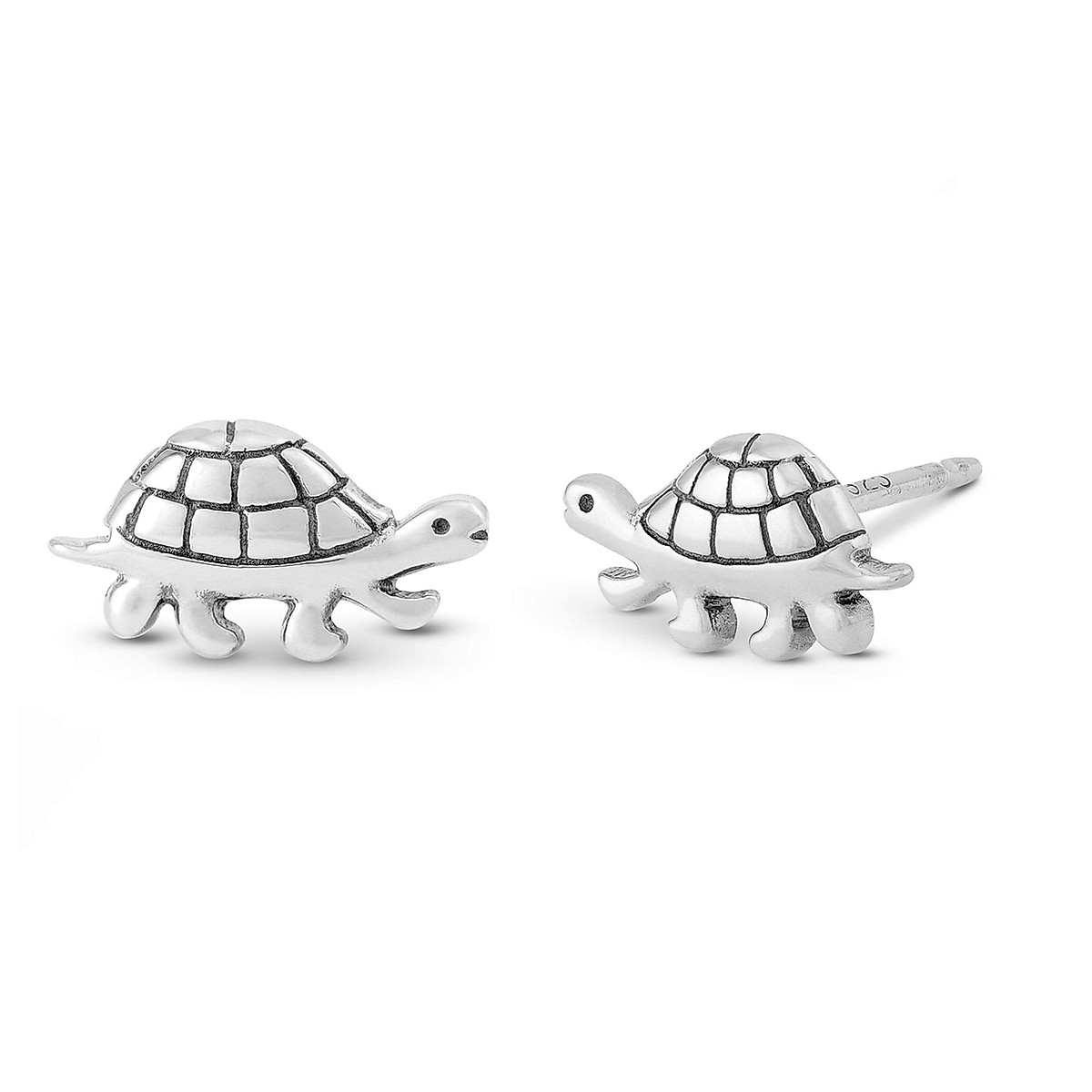 Boma Jewelry Sterling Silver Cute Turtle Stud Earrings