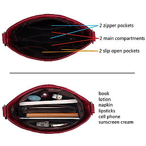 YALUXE Shoulder Bag Genuine Leather Tote Handbag Crossbody Bags for Women