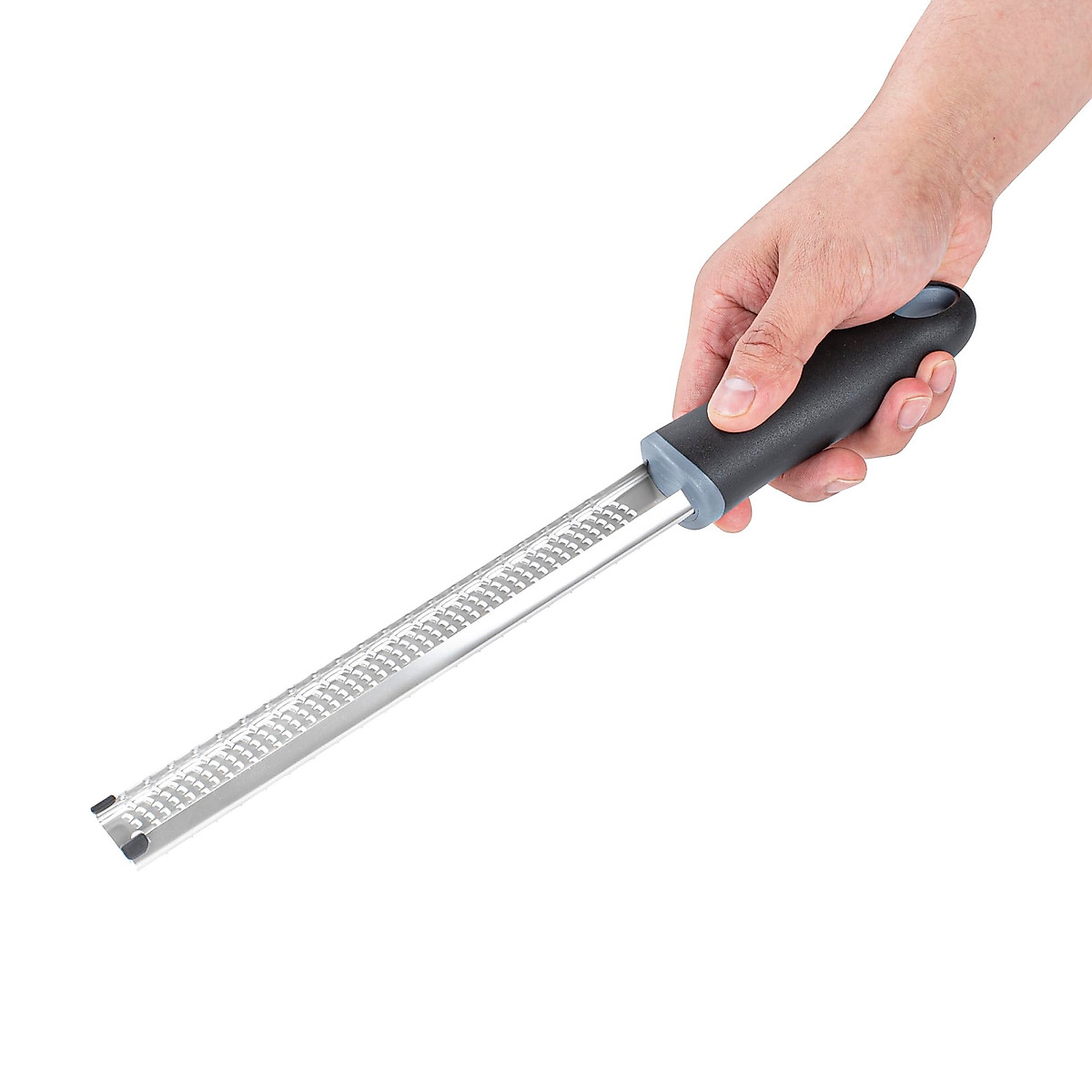 Restaurantware Met Lux 13 Inch Hand Grater 1 Zester Cheese Grater - With Handle For Zesting Lemons And Grating Cheese Stainless Steel And Plastic Rasp Grater