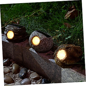 Uonlytech LED Imitation Stone Garden Light Waterproof Solar Outdoor Light Night Decorative for Garden Pathway