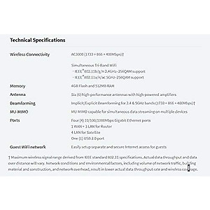 NETGEAR Orbi Home AC3000 Tri-Band WiFi Satellite Extender - RBS50-100NAS (Renewed)