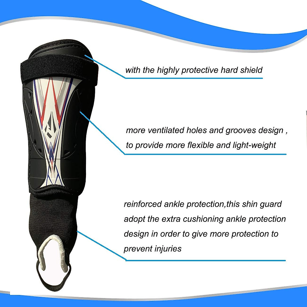 Soccer Football shin Guards with Low-Profile Flexible Super Protection,Great for Adult,Youth, Junior,Size Medium