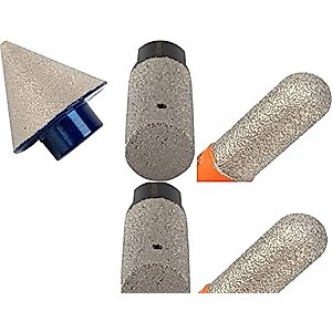 Diamond Beveling Chamfer Enlarge Bit 3/16" to 1-1/2" and 20mm (3/4") 25mm 1 Inch Diamond Flat end and Ball end Finger Milling Bit for Granite Marble Porcelain Stone Holes Trimming Countersink Drill