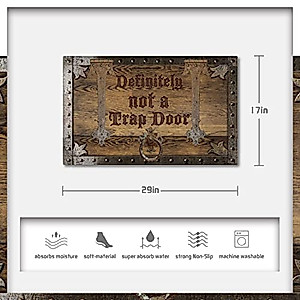KIYIYZER Definitely Not A Trap Door Door Mat Funny Entrance Welcome Outdoor Indoor Mats Home Decor Housewarming Gift 17 x 30 Inches