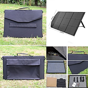 60W Solar Panel, Foldable Solar Panel, High-Efficiency Monocrystalline Silicon, Portable Outdoor Energy Storage Power Station for Battery Charging, Boat, RV, Travel