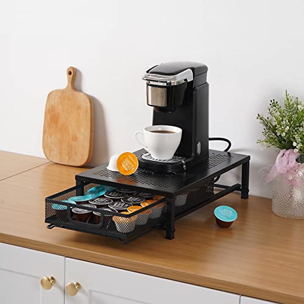 Mknana K-Cup Coffee Pod Storage Drawer,K Cup Holder for Counter,Black