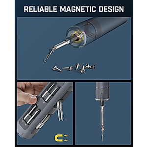 Fanttik S1 Pro 3.7V Electric Screwdriver, Power Screwdriver, 14 S2 Steel Bits, 3 Torque Settings, Max 6 N.m, 2000mAh Battery, LED Light, 1/4''Hex, Cordless Screwdriver for Furniture/Desktop Computer