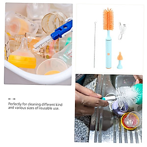 Toyvian 1 Set Electric Bottle Brush Milk Bottle Cleaning Brush Flexible Cleaning Brush Silicone Brush Bottle Cleaner Cleaning Lip Gloss Kit Sponge Baby Makeup