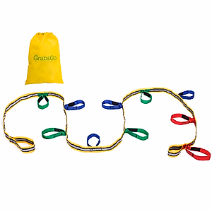 Grab & Go, Kids Walking Rope (10 Child). Teacher Designed. Extra Safety Feature on Handles. Hi Viz Detail. Includes Free Learning Games for Walks Guide