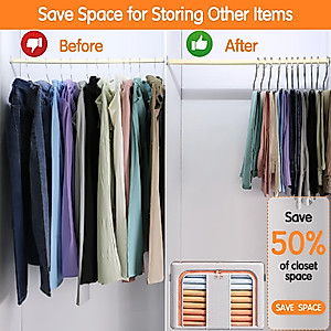 Closet Organizers and Storage,10 Pack Pants Hangers Space Saving,Dorm Room Essentials for College Students Girls Guys,Home Essentials Clothes Hanger Strong Metal Hangers for Jeans,Slacks,Blanket,Scarf