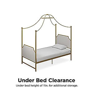 Little Seeds Monarch Hill Clementine Canopy Bed, Twin Size Frame, Gold
