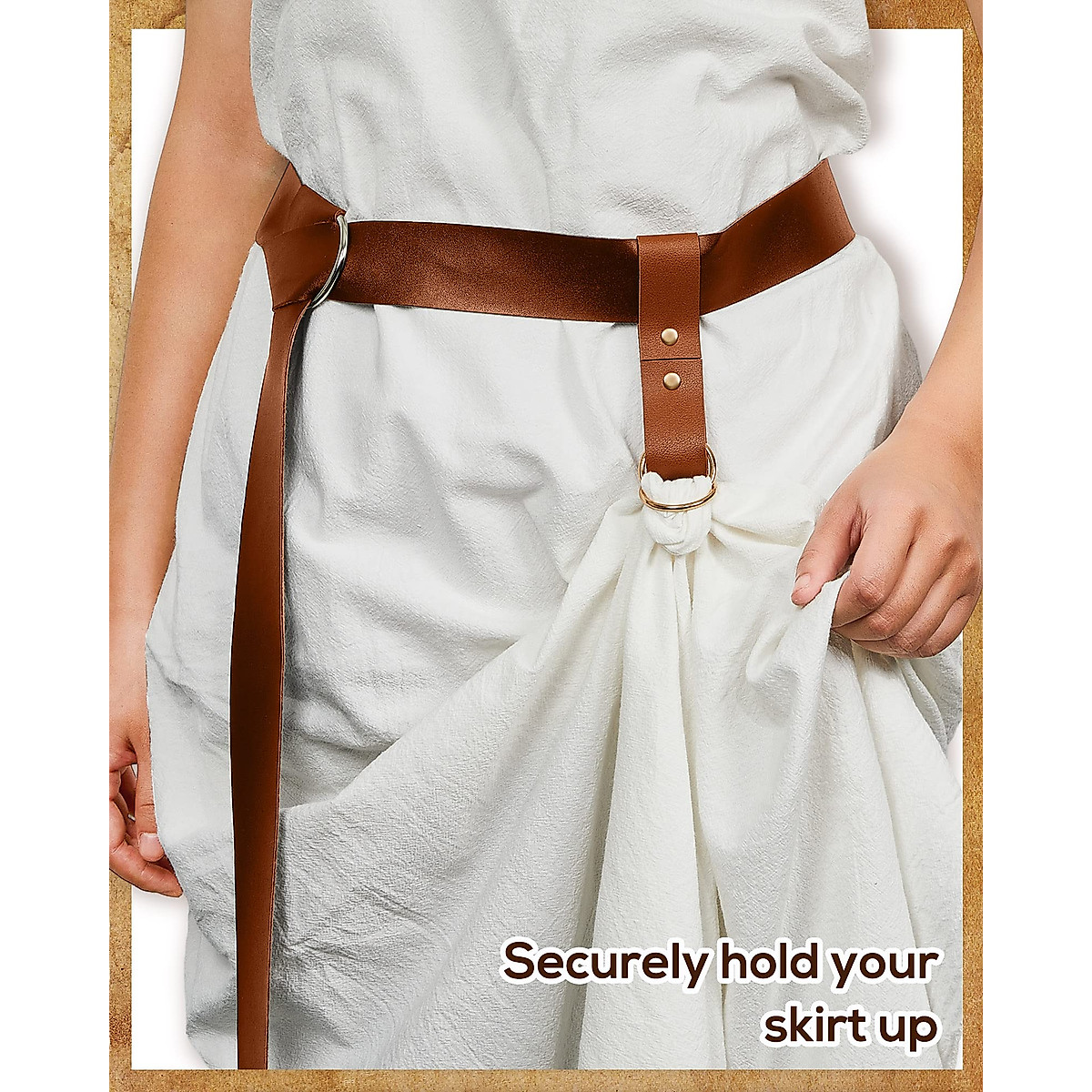 Jecery 2 Pcs Skirt Hikes Renaissance Skirt Hikes Medieval Skirt Hike Waistband Accessory for Renaissance Cosplay Costumes(Coffee,Classic Style)