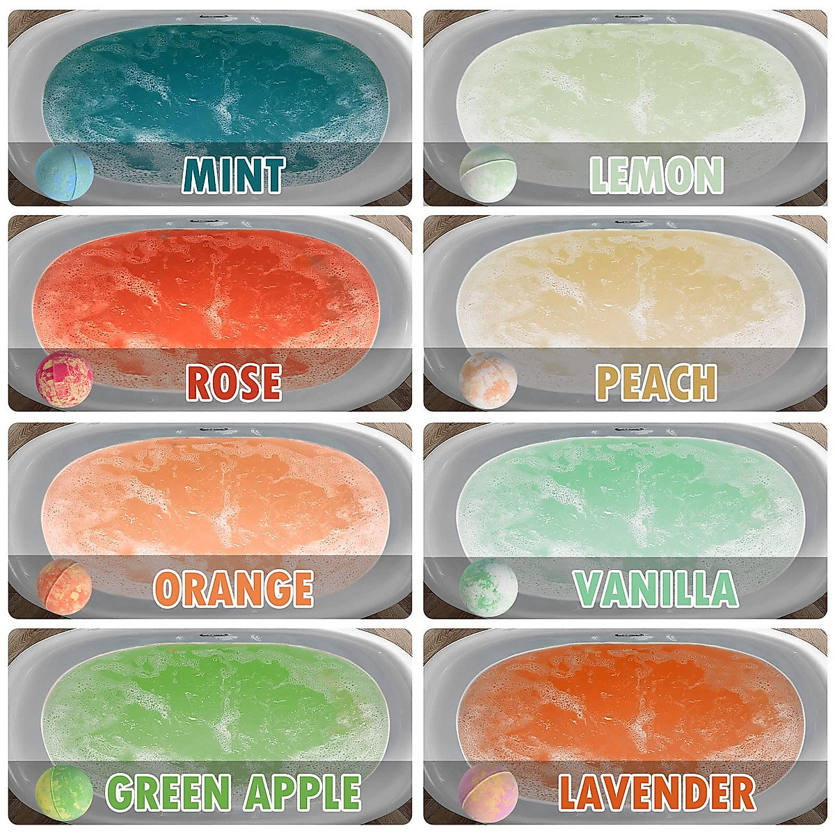 Fun Little Toys Bath Bombs for Kids with Toys Inside - Set of 8 Organic Bubble Bath Fizzies with Animal Toys. Bubble Bath Fizzies Toys for Kids. Birthday, Easter Basket, Gifts for Kids