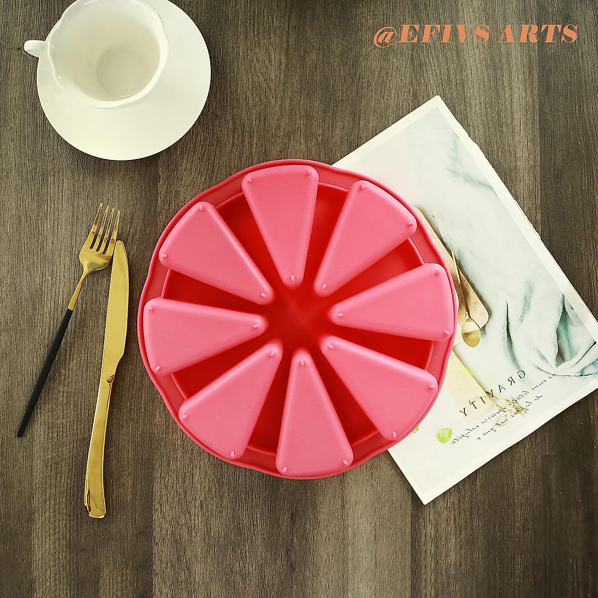 EFIVS ARTS 8 Cavity Cake Slice Mold Scone Pan Mold Pizza Slice Baking Mold Cornbread Mold Mousse Cake Pizza Mold Triangle Soap Mold