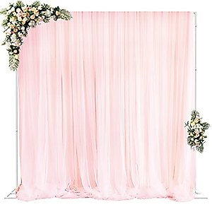 Fomcet 10FT x 10FT Backdrop Stand Heavy Duty with Base, White Portable Adjustable Pipe and Drape Backdrop Stand Kit, Square Metal Arch Party Frame for Wedding Birthday Parties Banquet Decorations