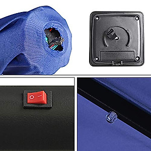 Blissun 7.5 ft Solar Umbrella 18 LED Lighted Patio Umbrella Table Market Umbrella with Tilt and Crank Outdoor Umbrella for Garden, Deck, Backyard, Pool and Beach (Navy Blue)