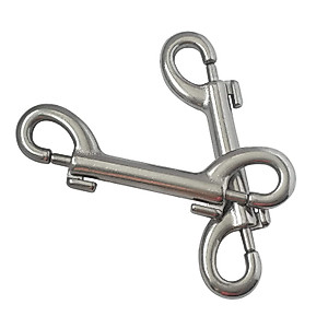 2-Pack 316 Stainless Steel Double Ended Bolt Snap Hook 3-1/2'' Double End Bolt Snaps Hooks Scuba Diving Clips Marine Grade for Water Bucket/Dog Leash/Pet Feed Bucket & Hammock/Horse Tack and More