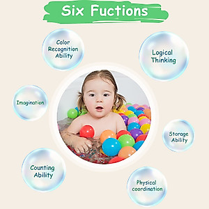 Vanland Ball Pit Balls for Baby and Toddler Phthalate Free BPA Free Crush Proof Plastic - Multicolored Pit Balls in Reusable Play Toys for Kids with Storage Bag