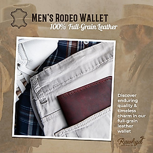 RAW HYD Long Wallets for Men Leather (RFID Blocking), Mens Long Wallet & Checkbook Wallet - Western Wallets for Men