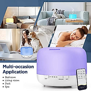 Moisturnt Aromatherapy Essential Oil Diffuser for Room: 500ml Aroma Air Humidifier Remote Control for Home Large & Small Rooms-Ultrasonic Cool Mist Diffusers Oils Vaporizer with Light,Light White