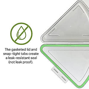 MyGo Container Pizza Slice To-Go Compartment Container, 9-1/4" X 8-1/4" X 2-1/2", Reusable, Microwave Safe, NSF Certified, Smoke/Green
