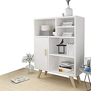 GELTDN Library with Doors, Home Bookcase, Three-Story six-Story Storage Storage Bookcase, Wear and Durable, Raise The Table Legs