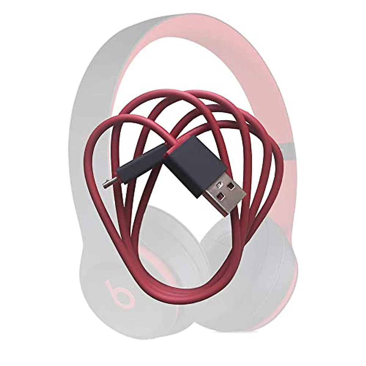 Original Replacement AUX Audio Cable Cord for Beats by Dre Headphones Solo/Studio/Pro/Detox/Wireless with MIC Red(Discontinued by Manufacturer)+Replacement Charger Cable for Beats by Dr Dre and Pill