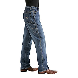 Cinch Men's Blue Label Carpenter Loose Fit Jean , Medium Stone Sandblast, 38W x 36L