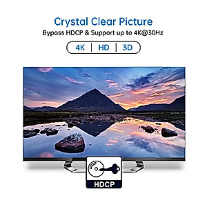 4K HDMI Splitter 1 in 4 Out 【with 5ft Cable】, Yinker 4 Way HDMI Splitter 1x4 4Kx2K@30Hz w/AC Adapter, Mirror Duplicate for PS4 Fire Stick HDTV