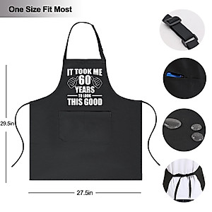 Jpayxese 60th Birthday Gifts for Women Men, 60th Birthday Decorations for Men, Mens Aprons for Grilling Cooking BBQ Kitchen, 60 Year Old Gifts for Women Dad Mom Chef