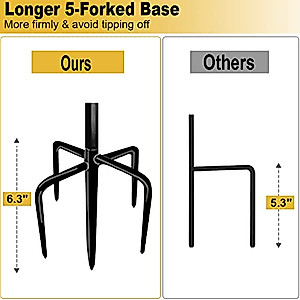 Balie Space 49 Inch Tall Garden Yard Flag Holder Stand with 5 Forked Base Fit 12 X 18 Sign Decoration, 1 Pack