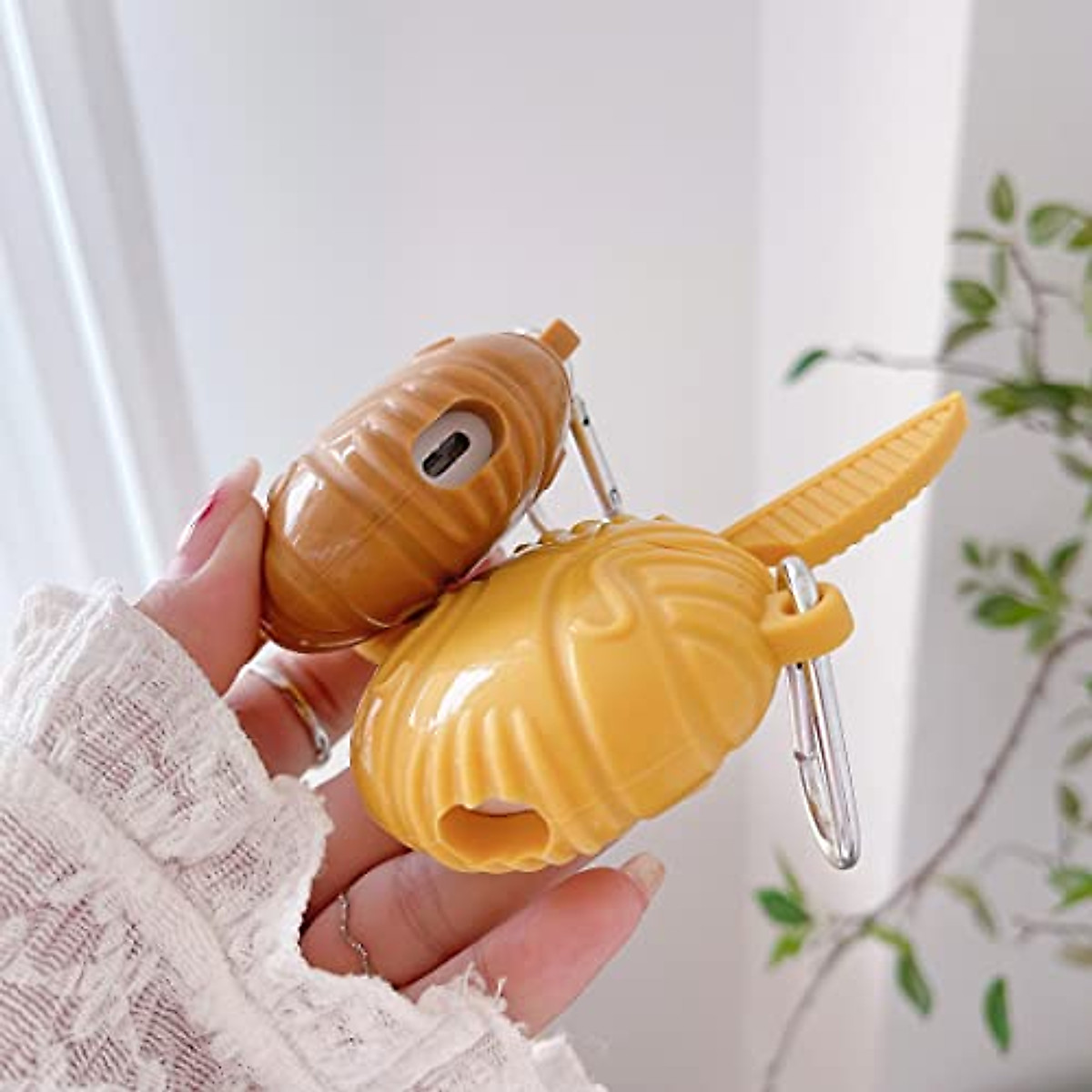 Airpods 3rd Generation Case,3D Silicone Fashion Cool Air pods Cover,Stylish Unique Golden Flying Ball Funny Fun Design Designer for Men Youth Teen Boys Kids(Yellow)