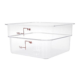 Cambro 2SFSCW135 CamSquare Food Container 2 qt. 7-1/4" x 7-1/4" x 3-7/8" clear