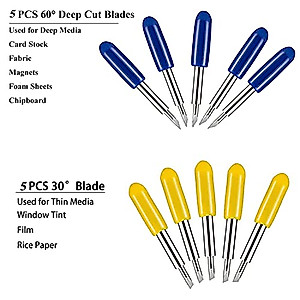 EVISWIY 50PCS Blades for Cricut Explore Air 2/Air 3/3/Make 3/Maker 40PCS 45° Premium Fine Point Blade & 5PCS 60° Deep Cut & 5PCS 30° Shallow Cut Vinyl Fabric Knife Cutting Blade for Cricut Replacement
