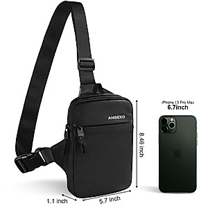 ANBEKO Small Crossbody Sling Bag Fanny Packs for Men Women, Mini Travel Shoulder Messenger Bag Chest Bag (PU)