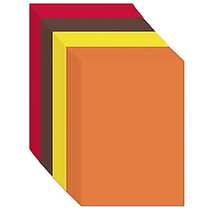 80 Pieces Fall Theme Cardstock Thick Paper, Orange Yellow Cardstock Paper Card Stock for Autumn Fall Fall Harvest Thanksgiving Card Making Arts Crafts Invitations Greeting Gift Tags