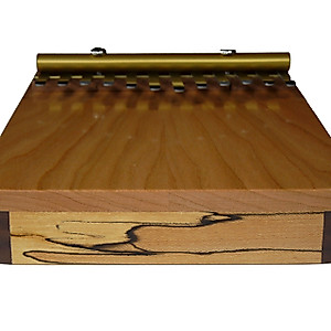 Zither Heaven Artisan Triple Wood 12 Note Thumb Piano in Cherry, Blackwalnut and Spalted Maple made in the USA