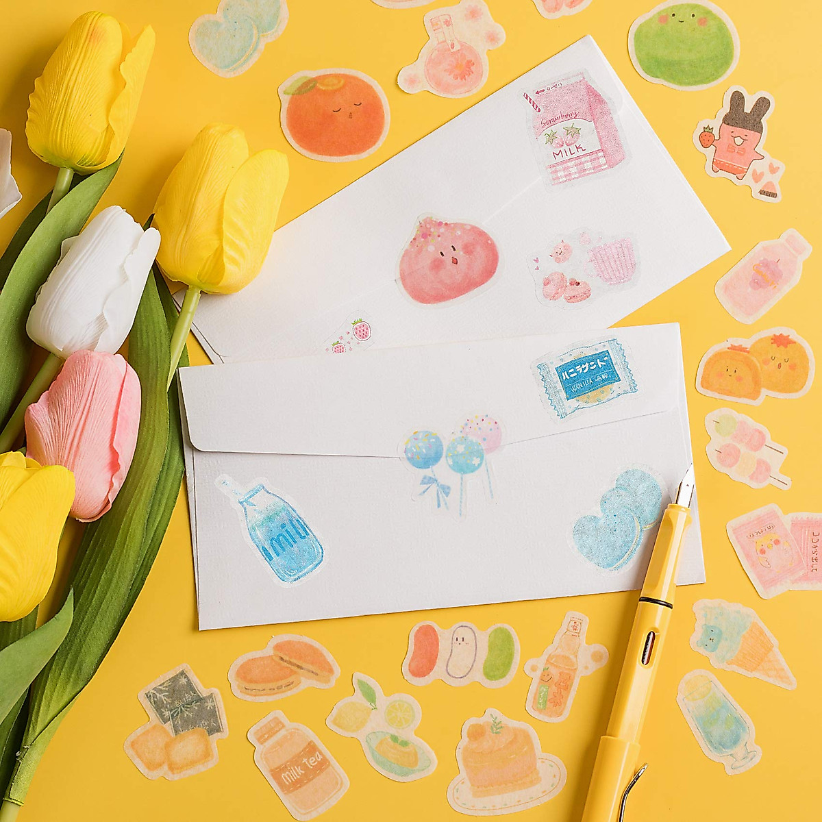 PAGOW 160Pcs Cheese Yogurt Scrapbooking Stickers