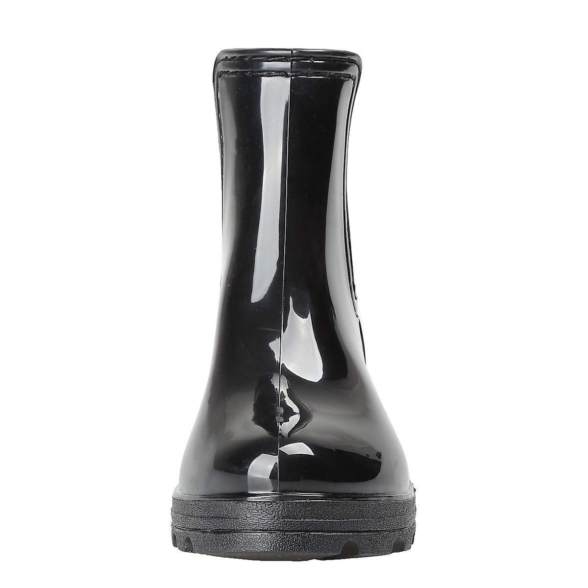 EYUSHIJIA Women's Short Rain Boots Waterproof Slip On Ankle Chelsea Booties (7 B(M), Black-A)