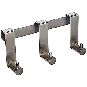 Tiger Rhino for Shower Doors 6-8 mm Brushed Stainless Steel Hooks, One Size