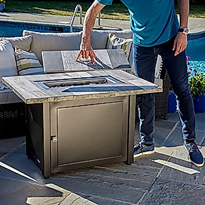 Ashton Gray 40x28” Rectangular Gas Fire Table