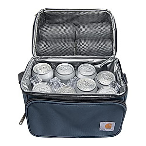 Carhartt Insulated 12 Can Two Compartment Lunch Cooler, Durable Fully-Insulated Lunch Box, Navy