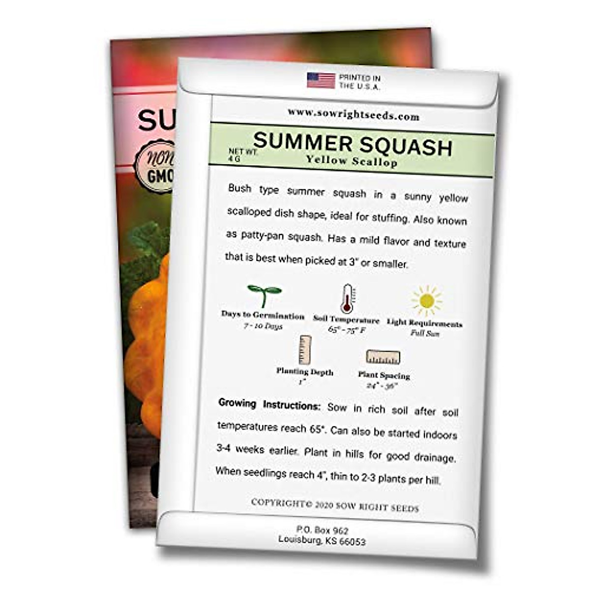 Sow Right Seeds - Yellow Scallop Summer Squash Seed for Planting - Non-GMO Heirloom Packet with Instructions to Plant a Home Vegetable Garden