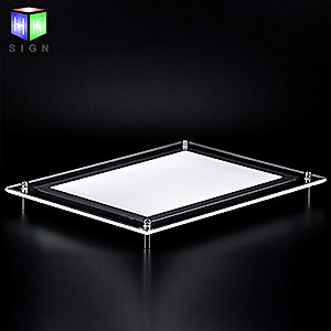 HKSIGN A1 Wall Mounted led Light Box Store Sign Holders Crystal Poster Frame Advertising Display