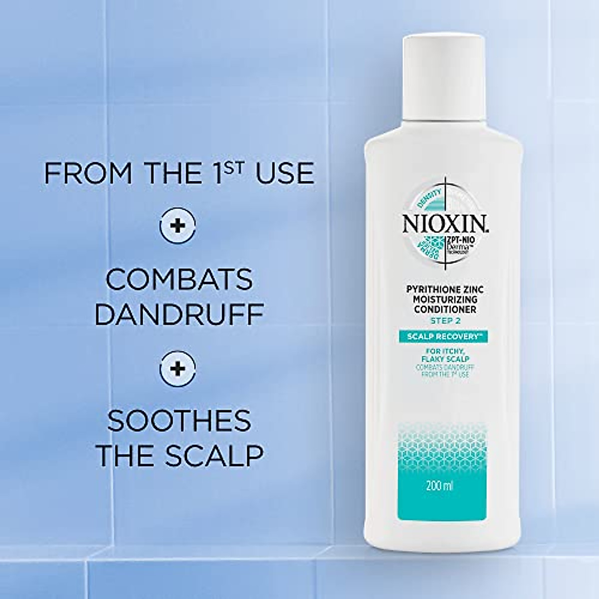 Nioxin Scalp Recovery Step 2 Moisturizing Conditioner for Itchy, Flaky Scalp, Anti-Dandruff Conditioner with Pyrithione Zinc, 6.76 oz