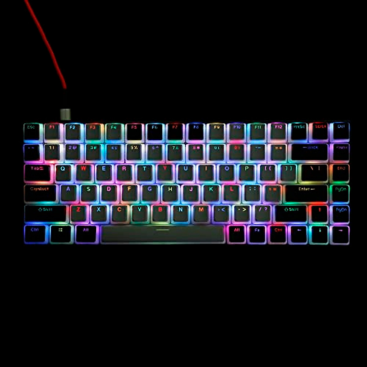 YMDK 128 PBT Double Shot Doubleshot Shine Through ANSI ISO OEM Profile Pudding Keycaps Key caps for MX Mechanical Keyboard 61 68 87 104 (128 Black Gray)